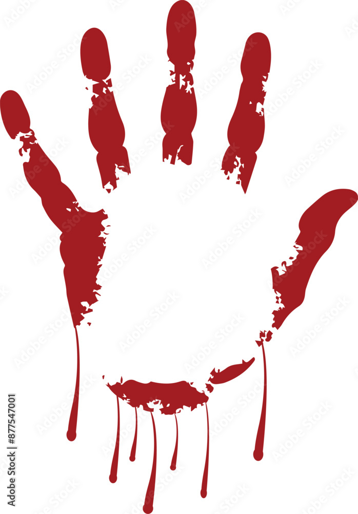 Vector de Stock Bloody Hand Print, Bloody Hand Halloween Zombie ...