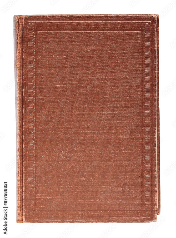 Old brown book cover vintage texture isolated on transparent background ...