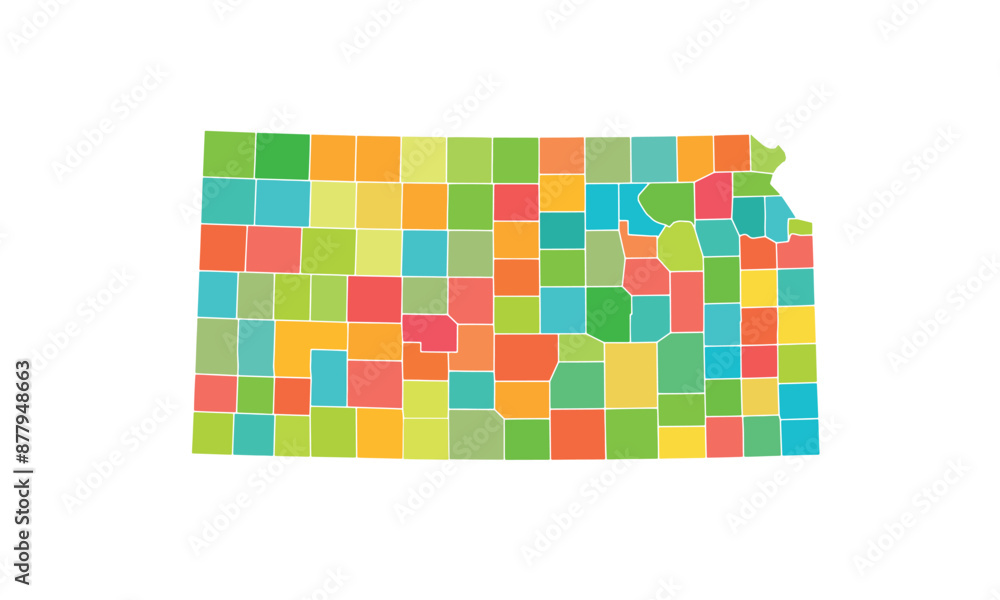 Map of the Kansas state.used for education,Travel worldwide, earth ...