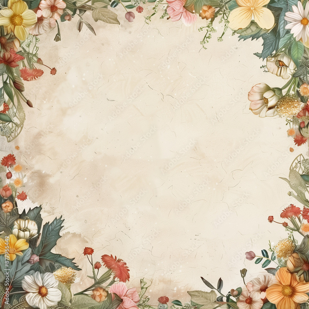 Beautiful flower frame for birthday card to write letters and ...