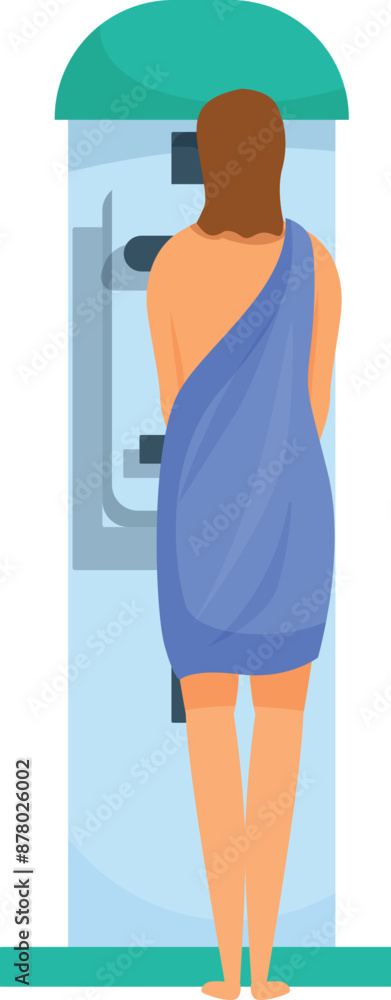 Female patient is undergoing mammography, a crucial screening procedure ...