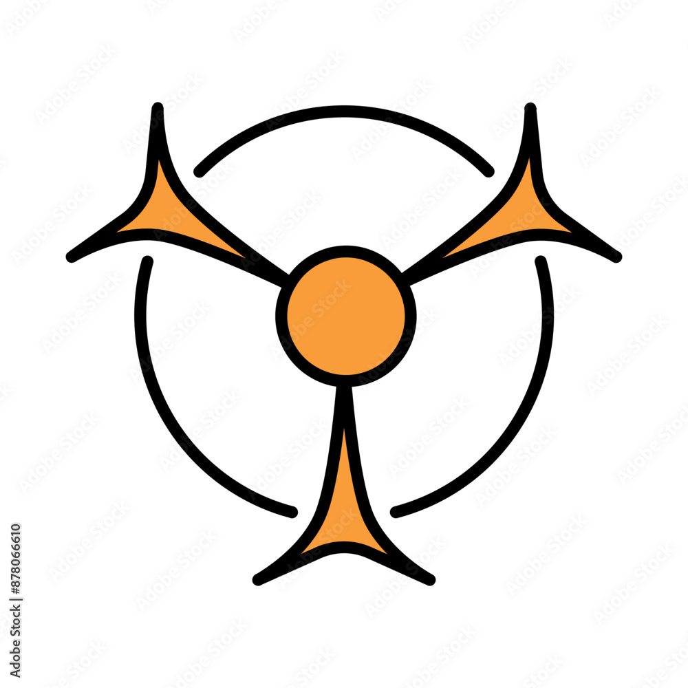 Radiation symbol line icon. Hazard, nuclear, warning, toxic ...