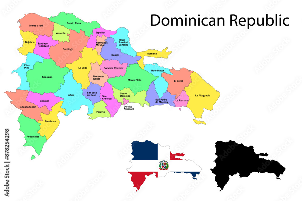 Dominican Republic administrative divisions. Dominican Republic flag ...