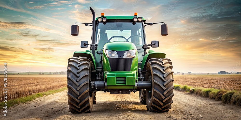 Front view of a modern agricultural tractor , farming, vehicle ...