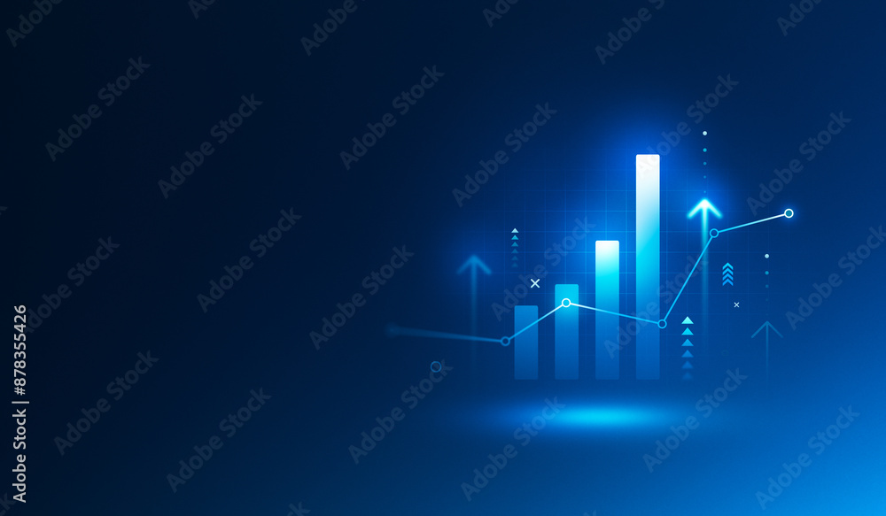 Growth chart business strategy up arrow graph finance stock market or ...