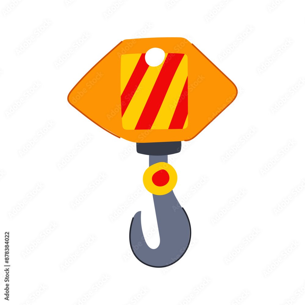 logo crane hook cartoon. industrial building, cable machine, tower load ...