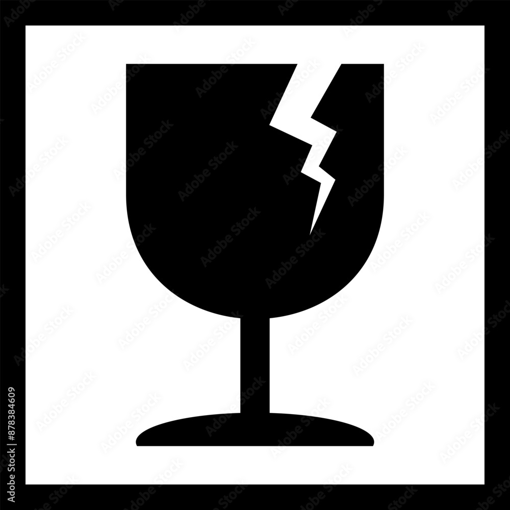 sticker fragile handle with care, black and white fragile warning label, fragile label with ...