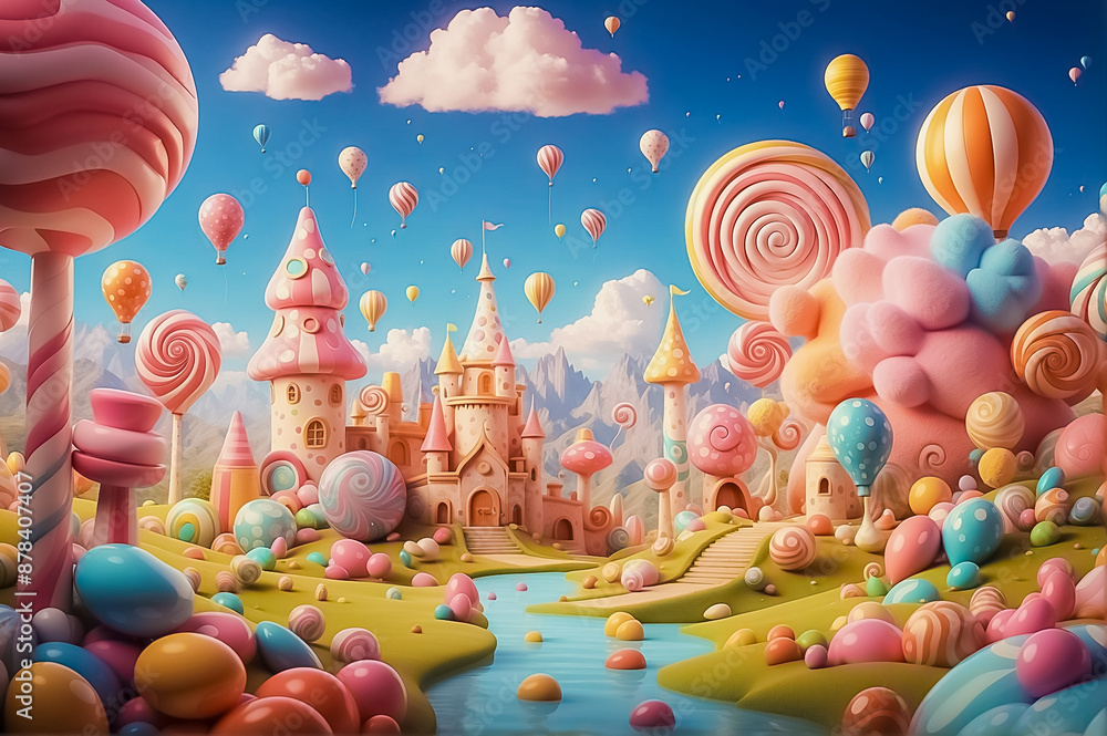 Sugar-Coated Dreams. Enchanting Candyland Wonderland with Lollipops ...