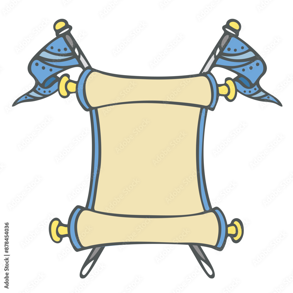 Series of royal paper scroll paper background poster template in cute ...