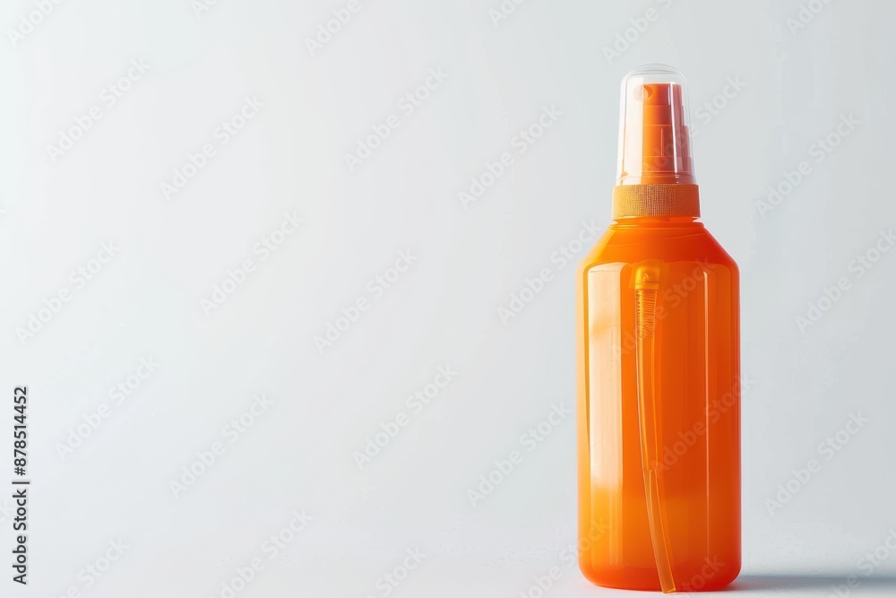 Bright orange sunscreen bottle with a pump dispenser, essential for sun ...