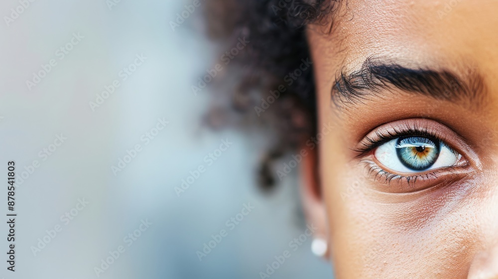African Woman Portrait: Focus and Vision Close-Up - Intense Stare with ...