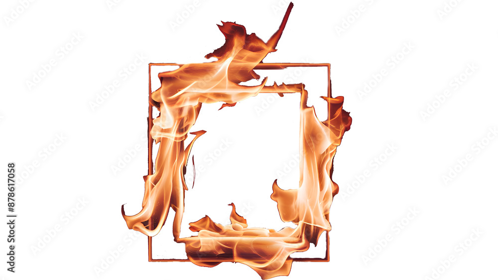Fire frame isolated on a transparent background. Pnj Stock Illustration ...