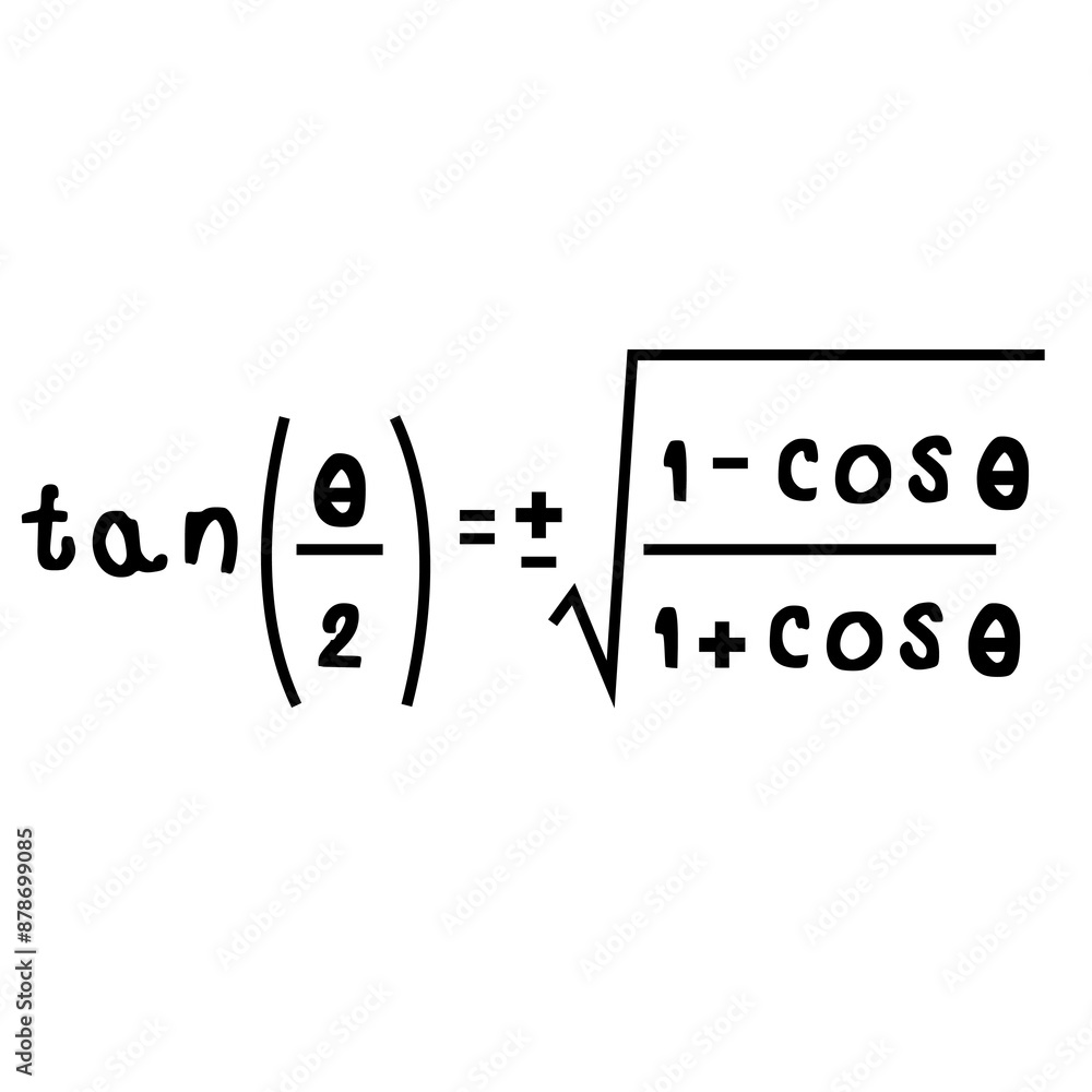 sin cos tan equation formula_half angle formulas_tan formula Stock ...