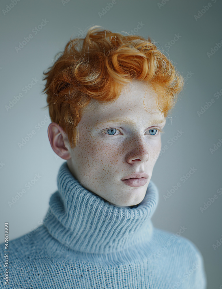 portrait of an albino boy with albinism, Achromia, achromasia ...