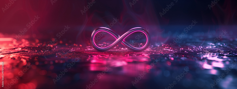 3d render of infinity symbol, glowing pink and Glowing Infinity Symbol ...