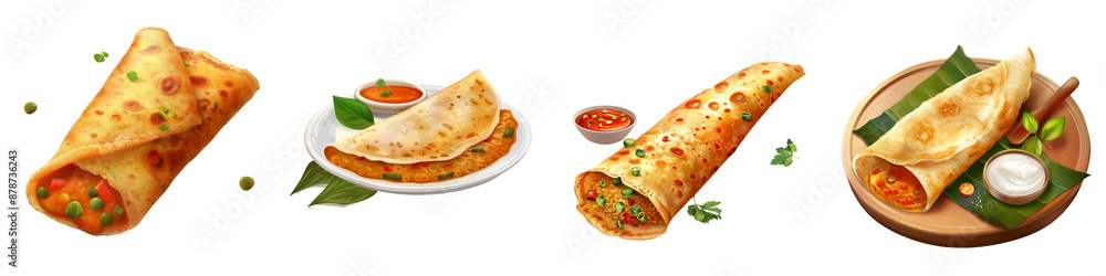 Mysore Masala Dosa clipart collection, symbol, logos, icons isolated on ...