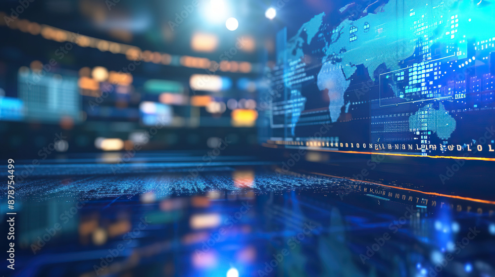 Blue TV news background featuring a sleek, modern design with abstract ...