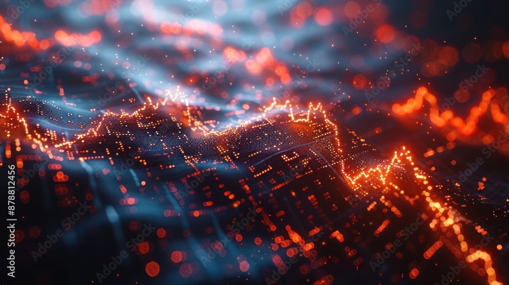 including financial chart and candlestick graph analysis. graph on ...