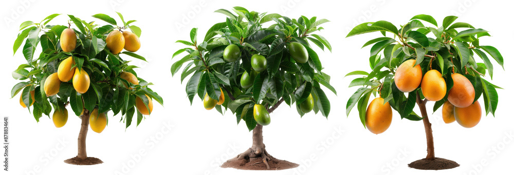 Mango Tree with Yellow Fruits, Small tree with abundant yellow mangoes ...
