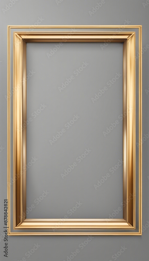 Double line rectangle golden frame isolated on transparent background ...