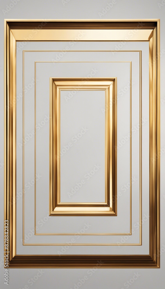 Double line rectangle golden frame isolated on transparent background ...
