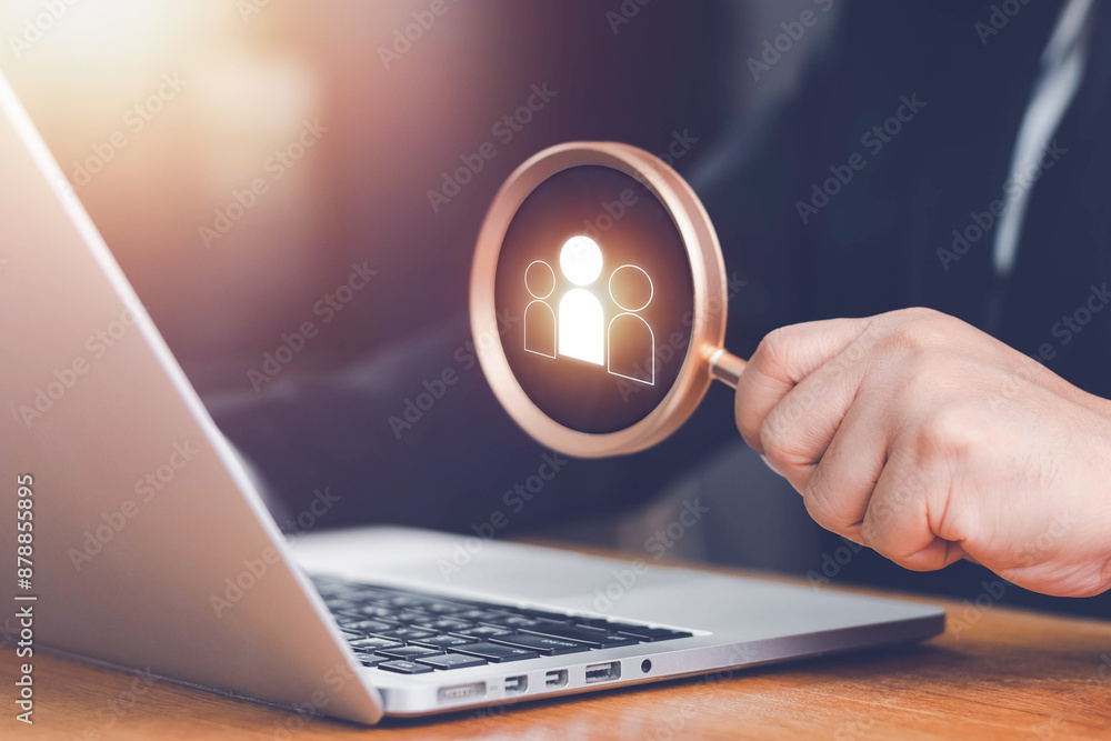 Know your customer (KYC) concept, Target customer, Magnifier glass ...