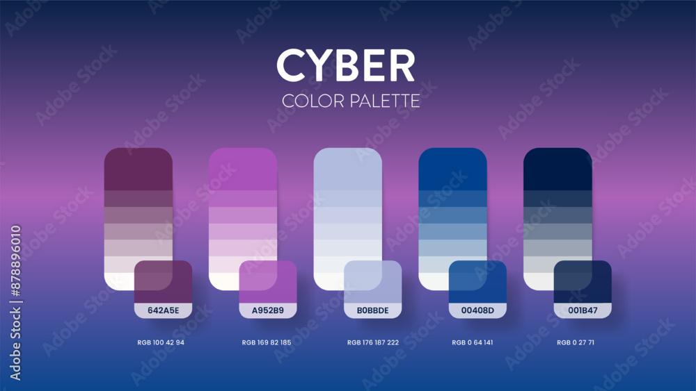 Color palette guide in Cyber colour theme collections. Color ...