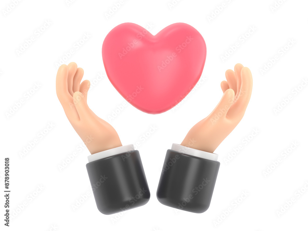 Transparent Backgrounds Mock-up. Charity concept. Donator holding heart ...