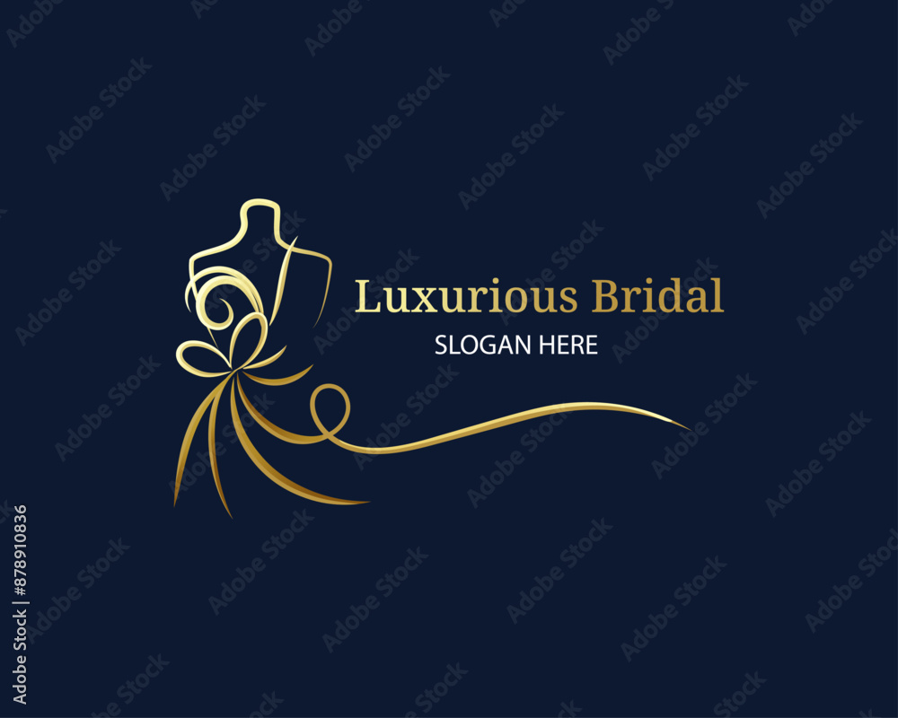 luxury Monochrome Bridal Gowns Boutique Logo Ideas, Sign, Icon ...