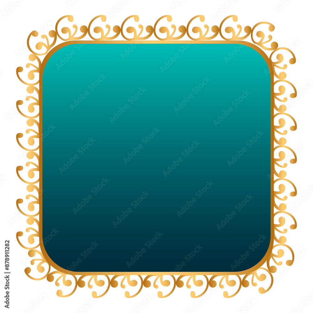 Rectangle frame Set Of Green Luxury Golden Arabic Islamic Banner ...