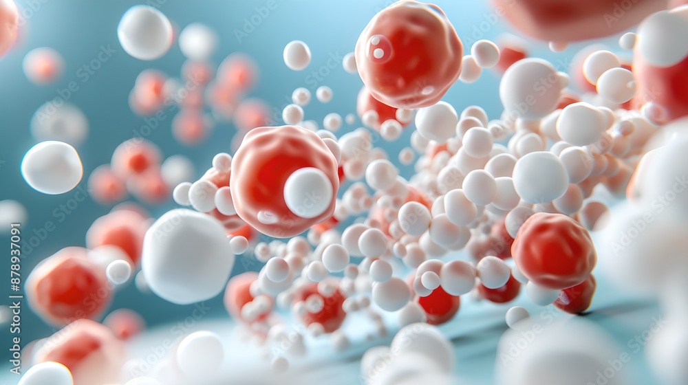 Minimalist and realistic depiction of white blood cells, Stock ...