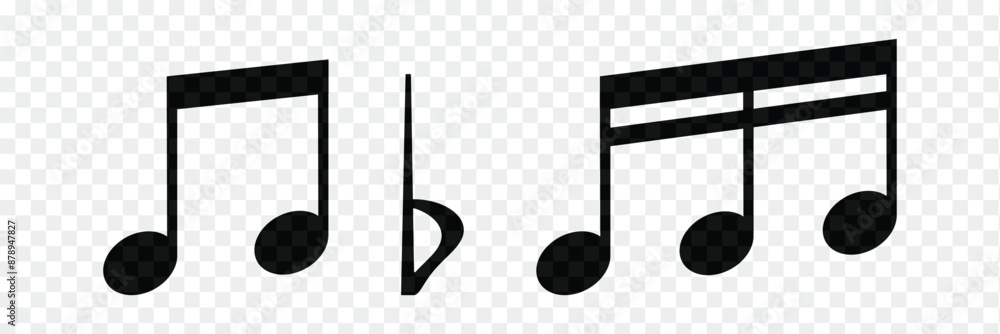 Music note symbols of different color. Music notes icon set, notes ...