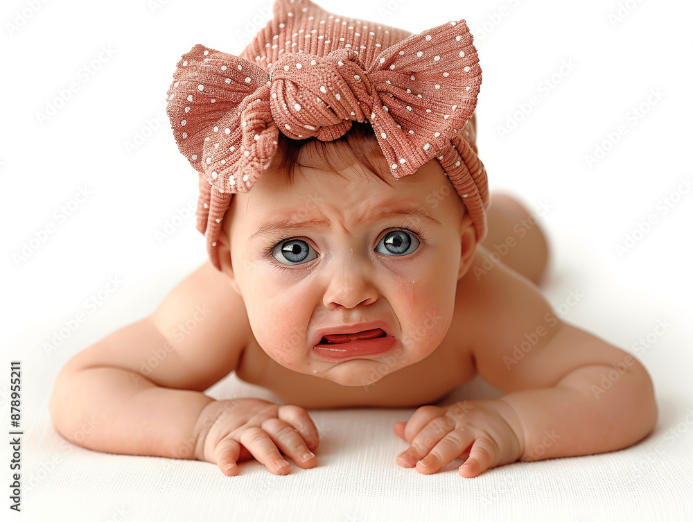 closeup portrait of weeping baby boy child crying and screaming ...