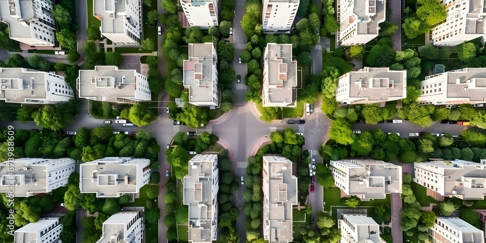 Aerial Perspective of Eco-Friendly Planned City with Residential ...