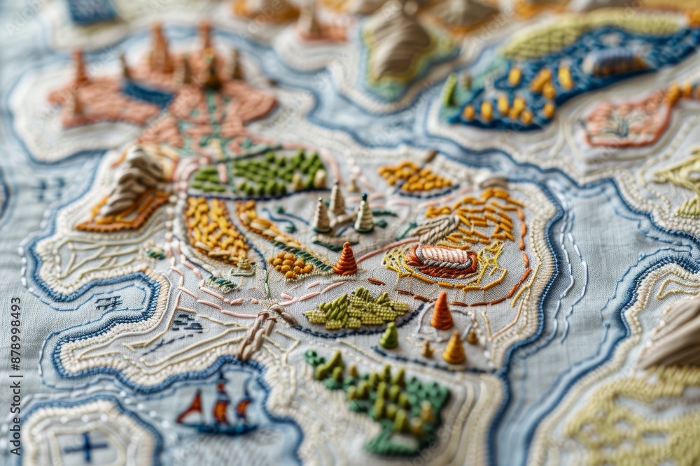 Cartographic Creativity: Artistic Map of a Fantasy Realm with Diverse ...