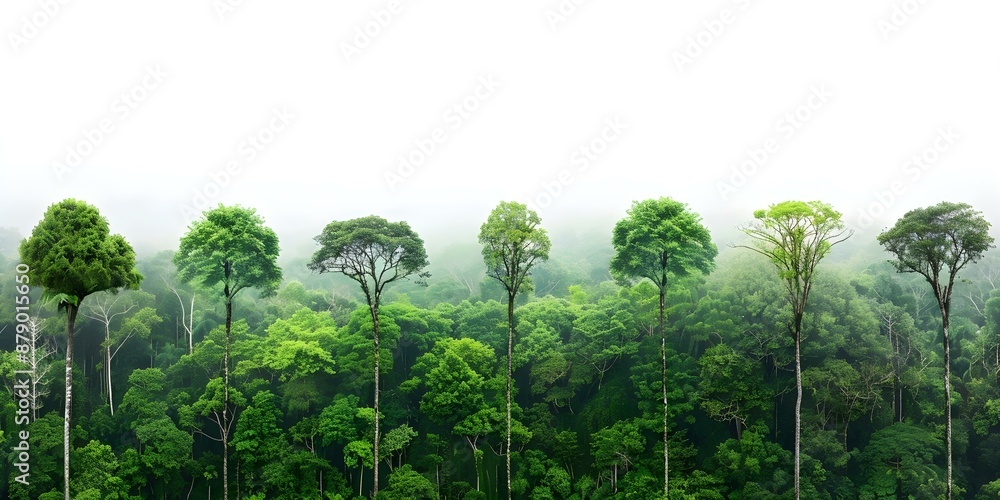 Composite image showing deforestation in tropical rainforest over time ...