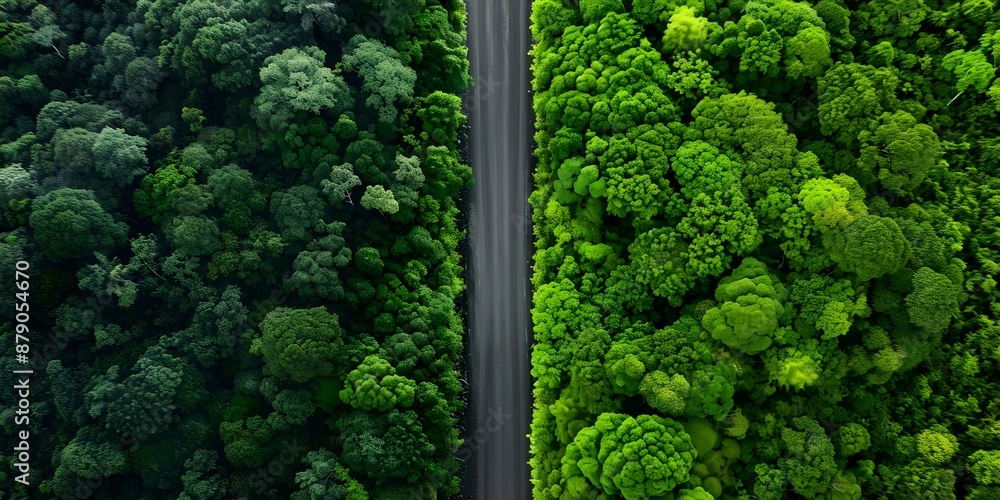 Visual representation of environmental impact Aerial split image ...