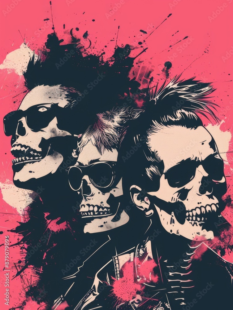 Edgy punk poster or flyer. Musical anarchy and independence. Color ...