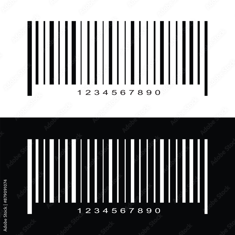 Bar code label template isolated on white background. Barcode icon. Visual data representation ...