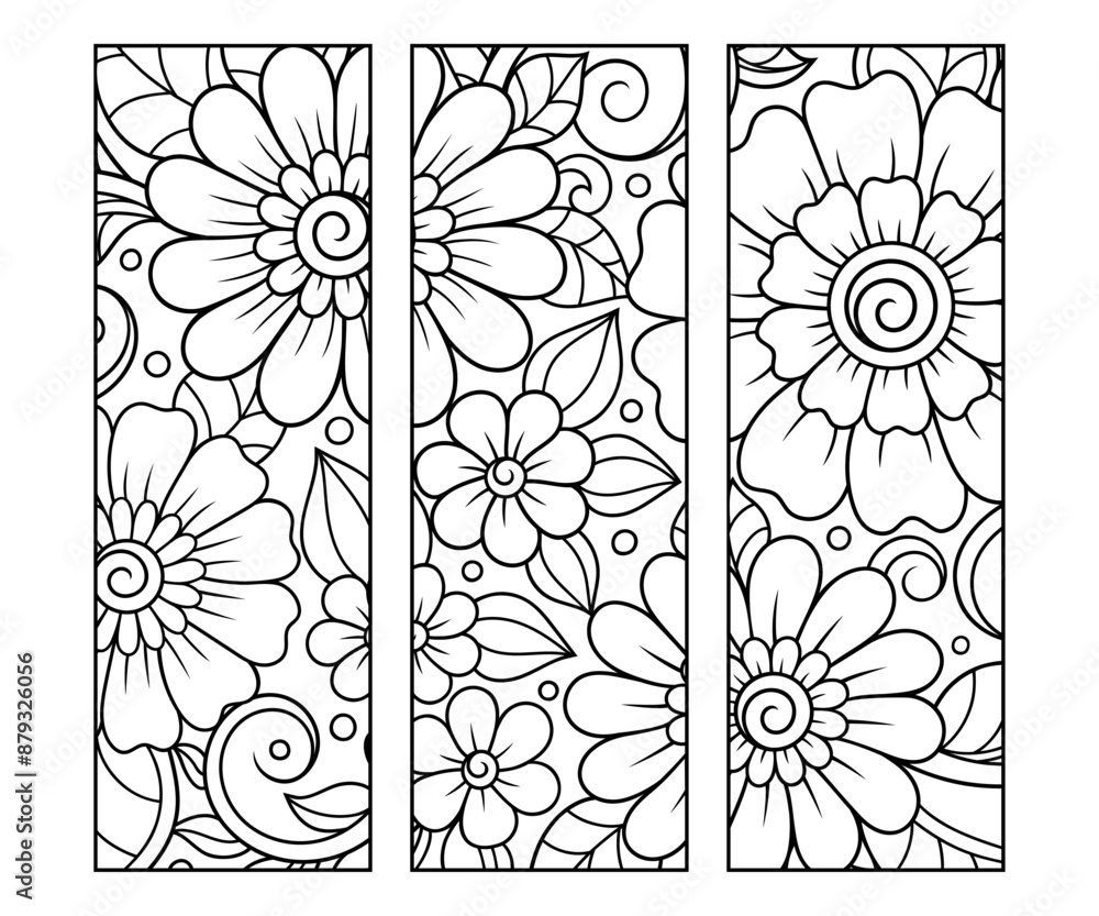 Printable bookmark for book - coloring. Set of black and white labels ...