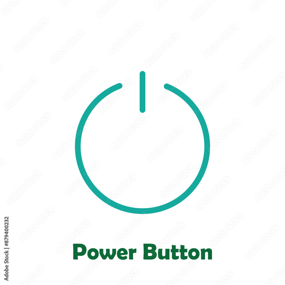 Power button icon. Symbol of start or turn on. Outline modern design ...