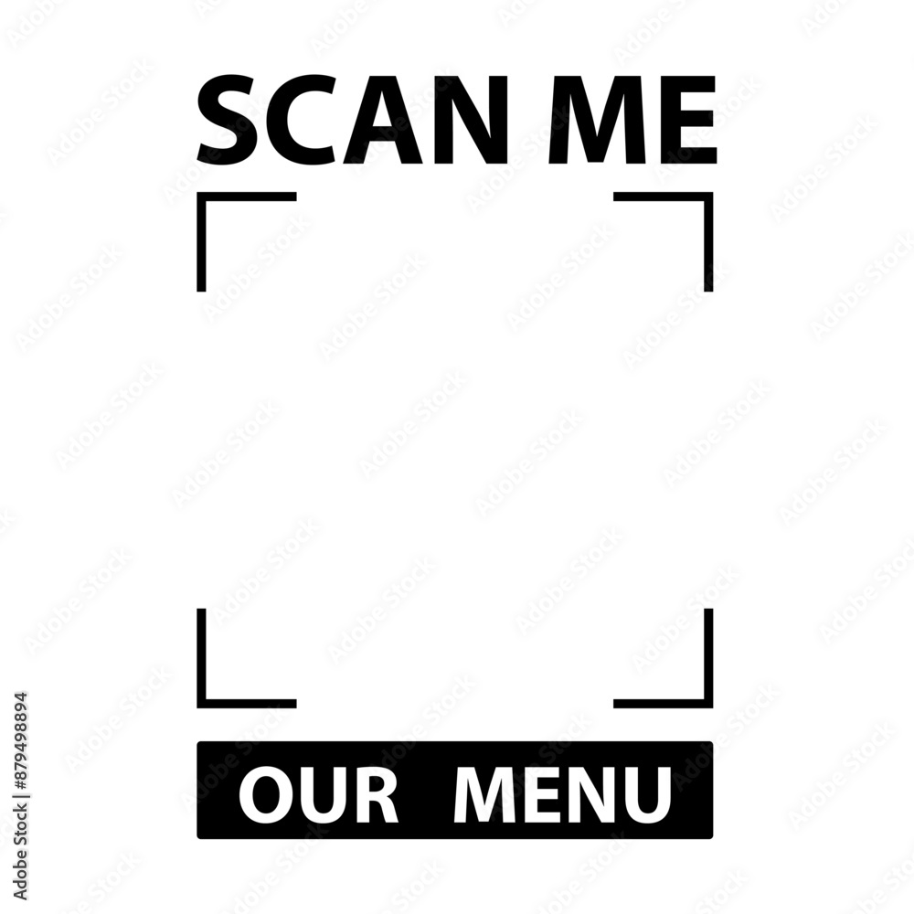 Scan me to get digital menu, contactless scan qr code Stock Vector ...