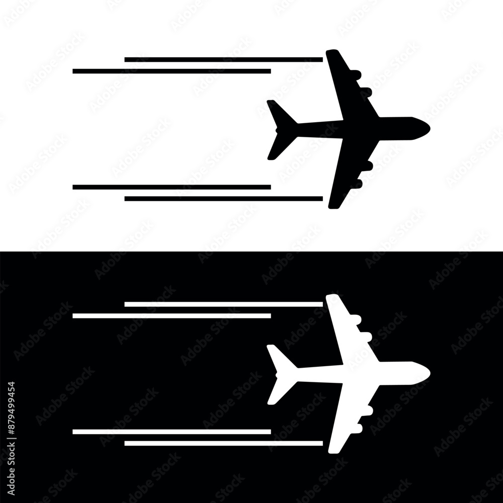 Airplane icon takeoff logo black pictogram set vector or plane take off ...