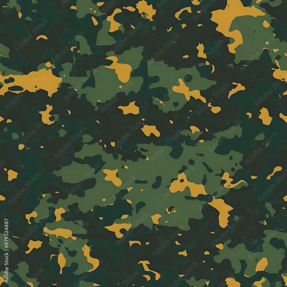 Seamless camouflage pattern in green, brown, and black tones, perfect ...