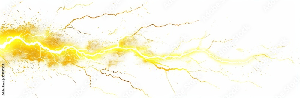 On a transparent background, yellow electricity is isolated. Stock ...