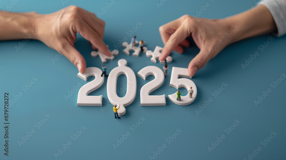 2025 year interlocking puzzle pieces hands problem-solving ...