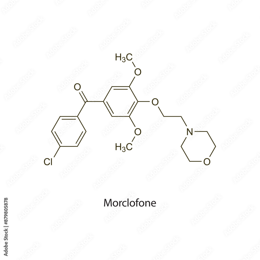 Morclofone flat skeletal molecular structure Antitussive drug used in ...