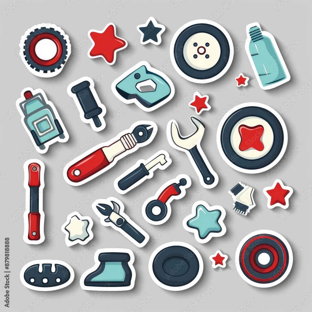 simple flat, minimalistic illustration of a automotive parts store logo ...