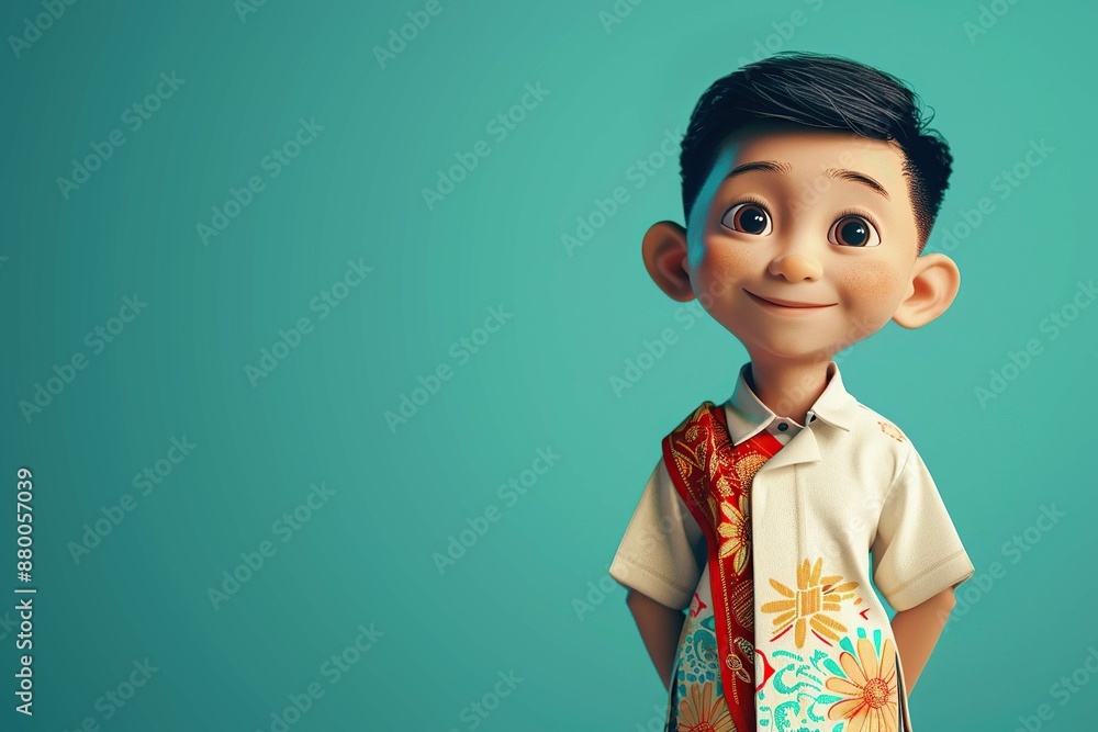 boy wearing barong tagalog, character Stock Illustration | Adobe Stock