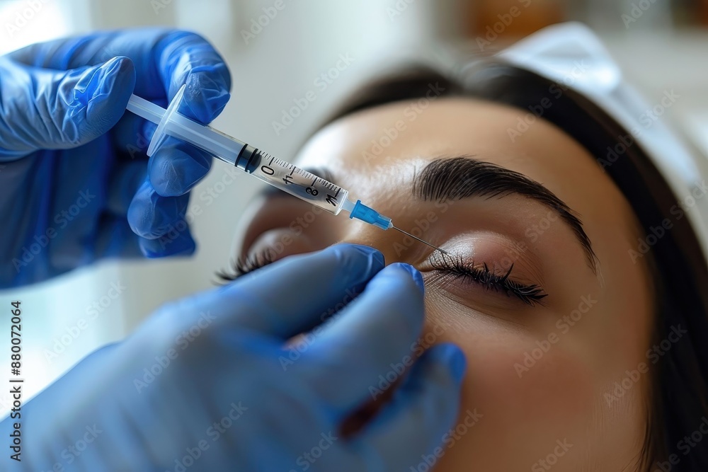 Dermatologist administering Botox injections to a patient. Stock Photo ...